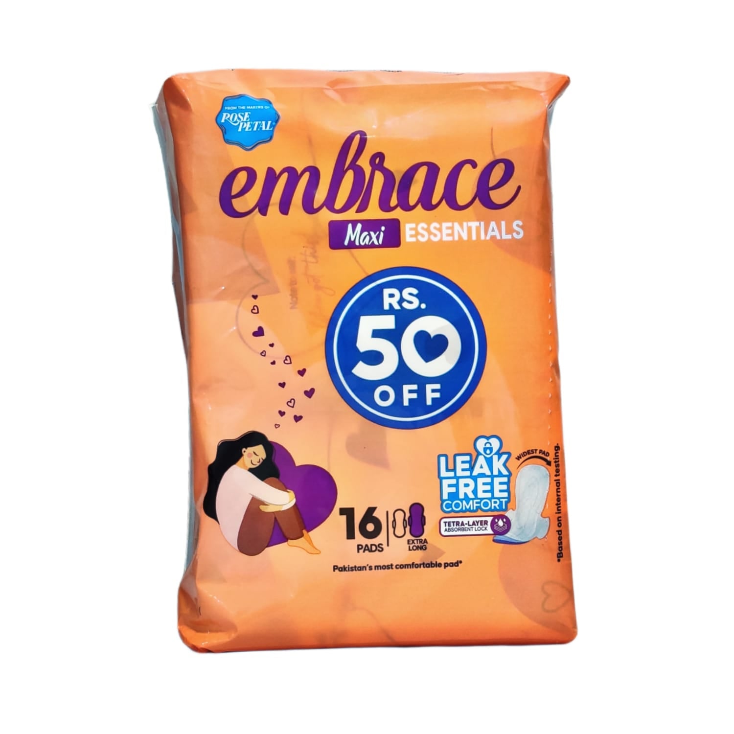Embrace Maxi Essentials 16 Extra Long Pads – Lahore Basket